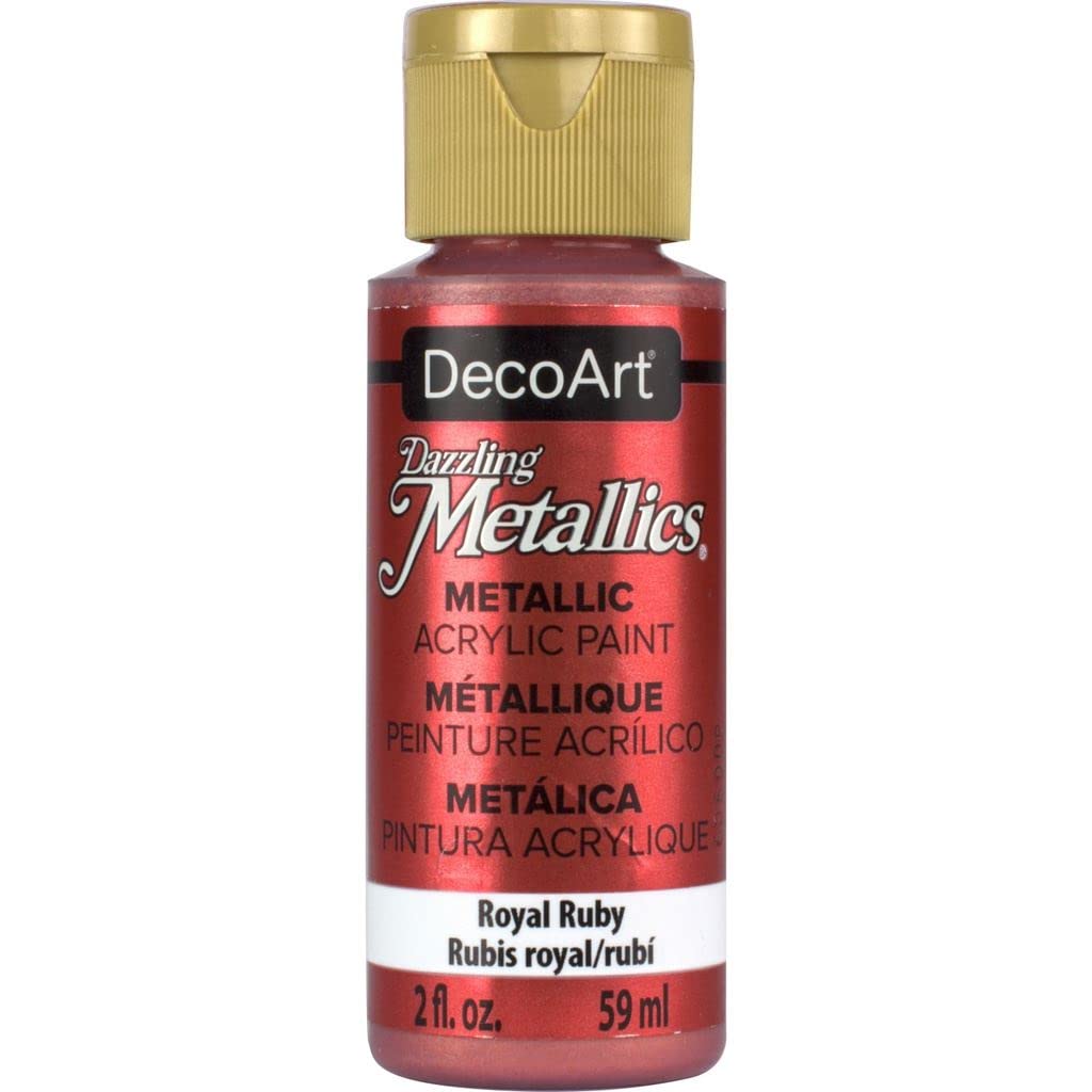 DecoArt Dazzling Metallics 2-Ounce Royal Ruby Acrylic Paint, Red