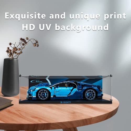 Xunsan Acrylic Display Case for Lego 42083 Series Construction Items-3MM Thick Dustproof Transparent Acrylic Display Box for Lego Technic Bugatti Chiron 42083(Display case only, no Model)