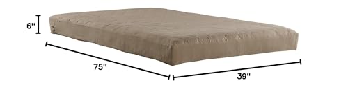 DHP 6 Inch Quilted Mattress, Twin, Tan