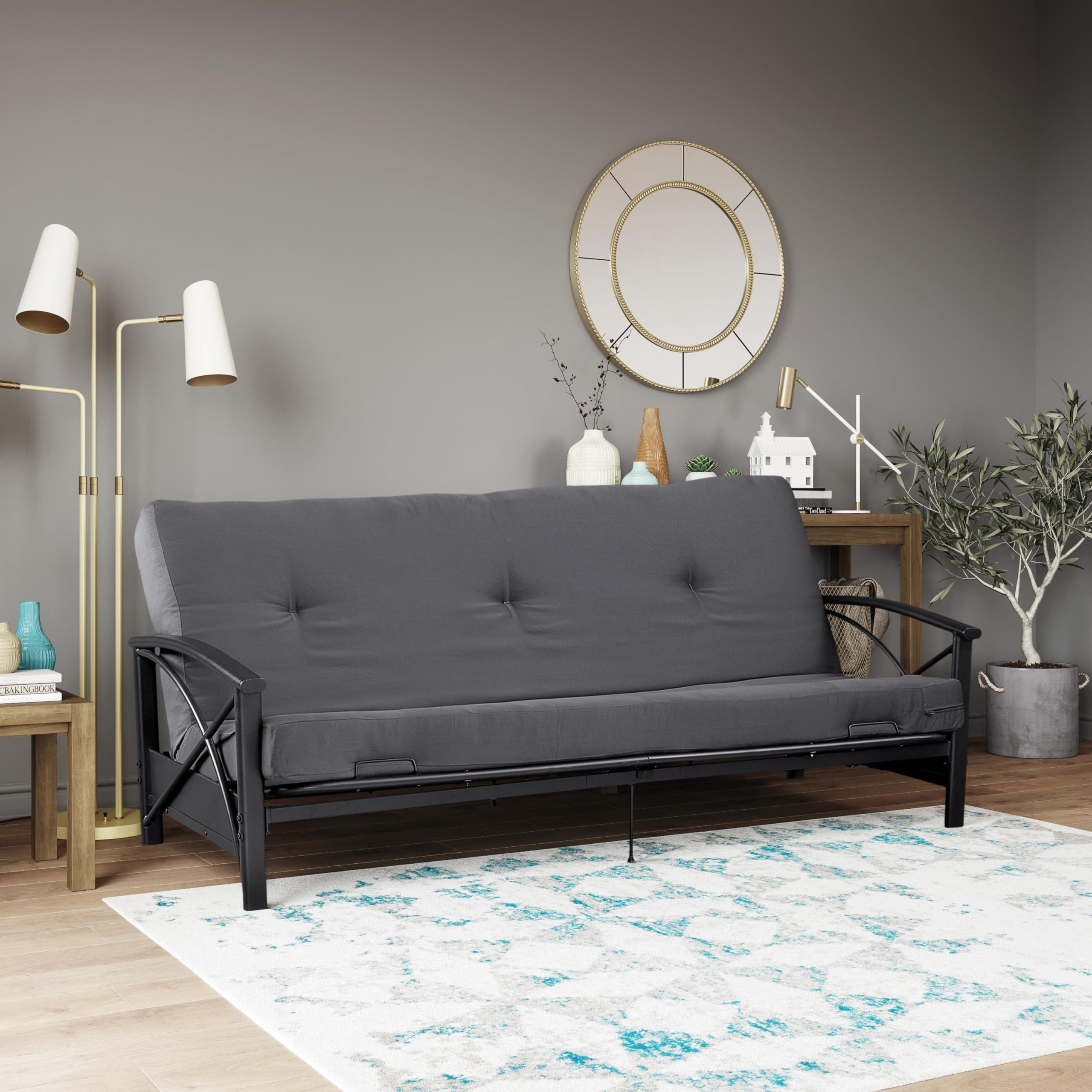 DHP 6" Microfiber Futon Mattress, Full, Gray