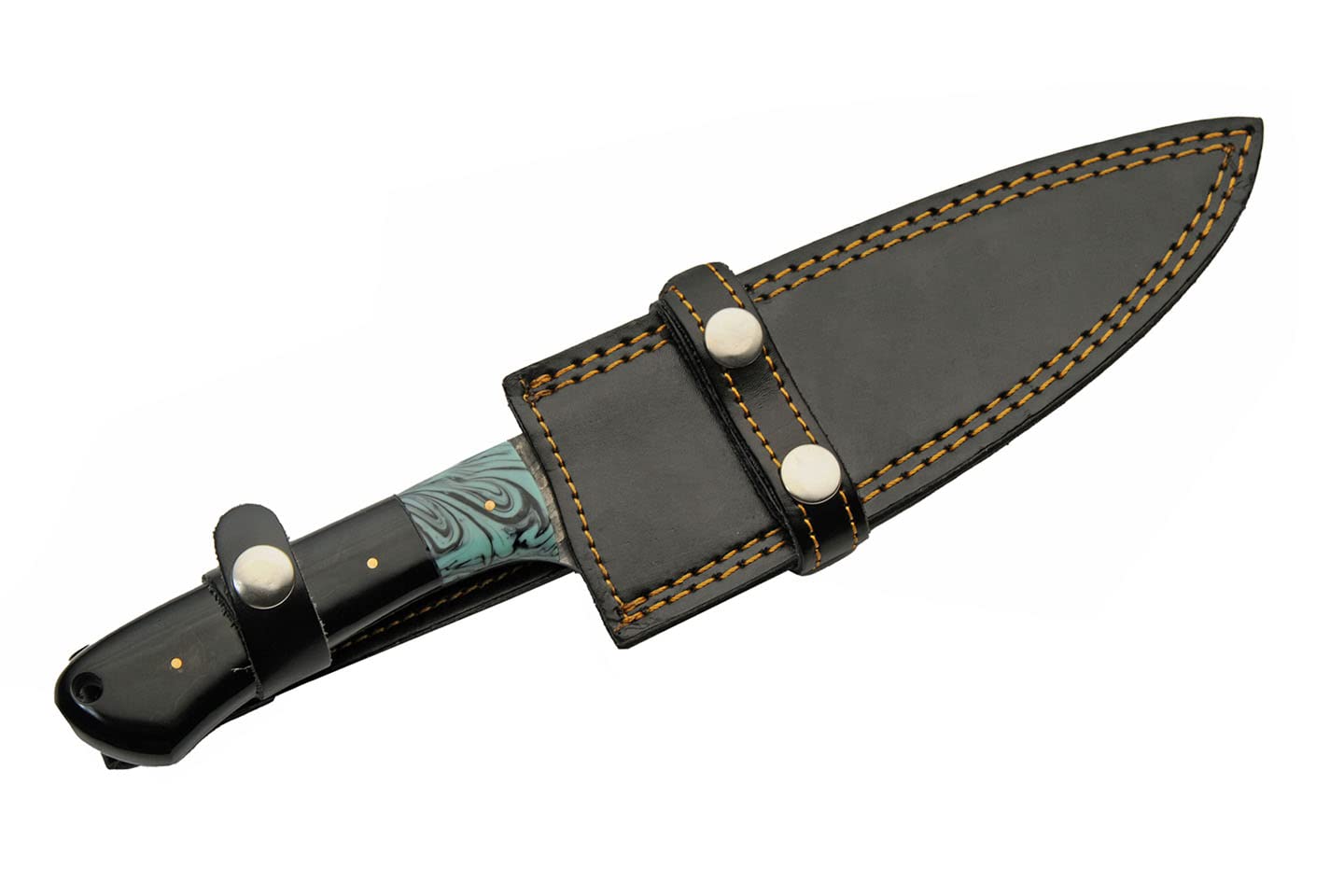 Damascus Steel Horn & Resin Handle 12.50" Hunting Knife