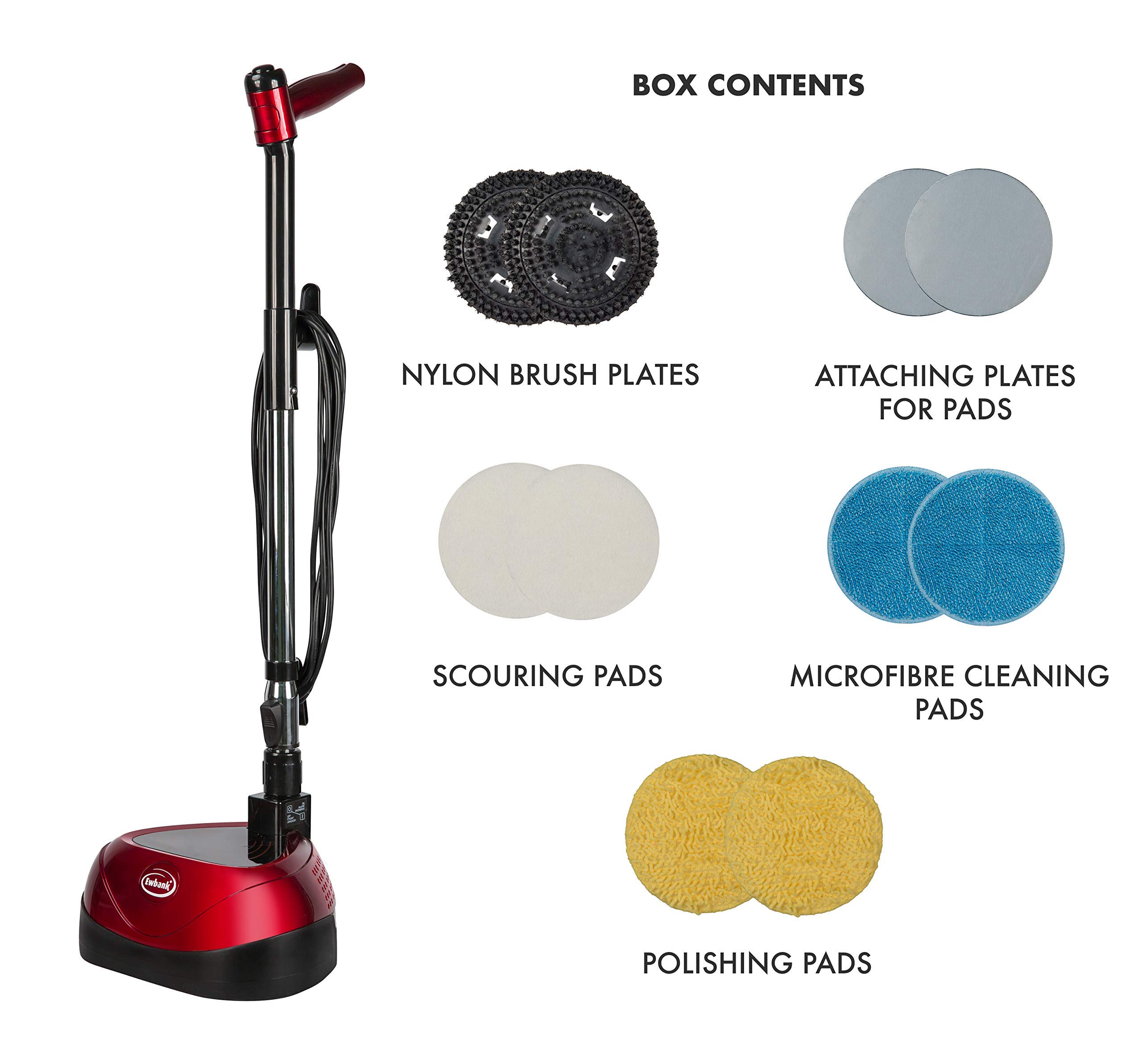 Ewbank Multi-Use Floor Cleans, Scrubs, Polishes, Red (Renewed)