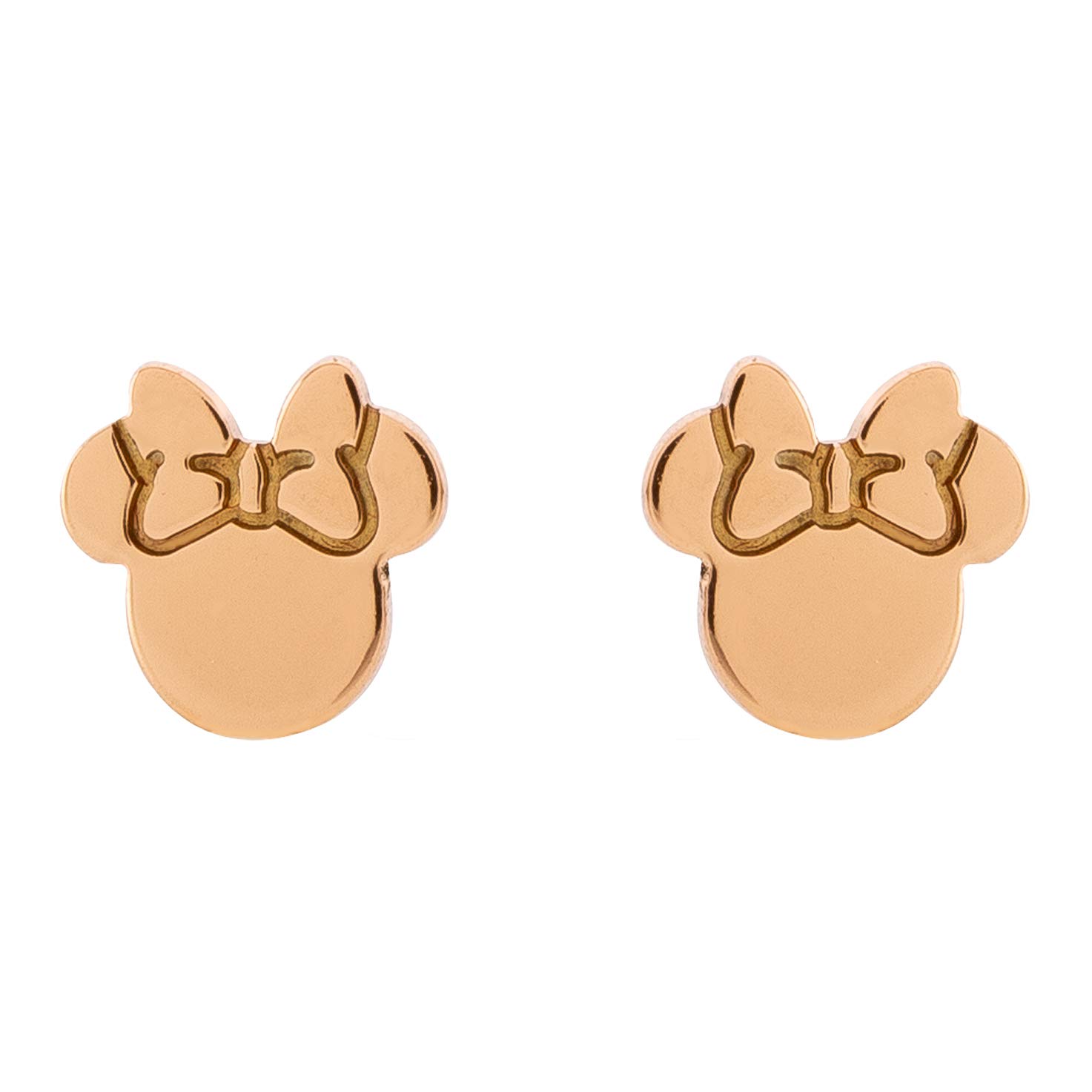 Disney Minnie Mouse Jewelry for Women, Sterling Silver Stud Earrings,Pink
