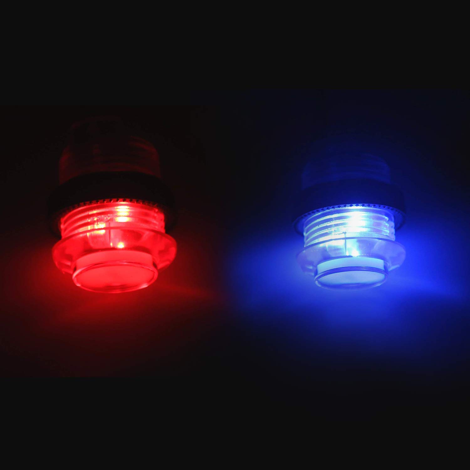 Dashtop LED Arcade DIY Parts 2X Zero Delay USB Encoder + 2X 2/4/8 Way LED Joystick + 20x LED Illuminated Push Buttons for Mame Windows System & Raspberry Pi Projece Arcade Project Red + Blue Kits