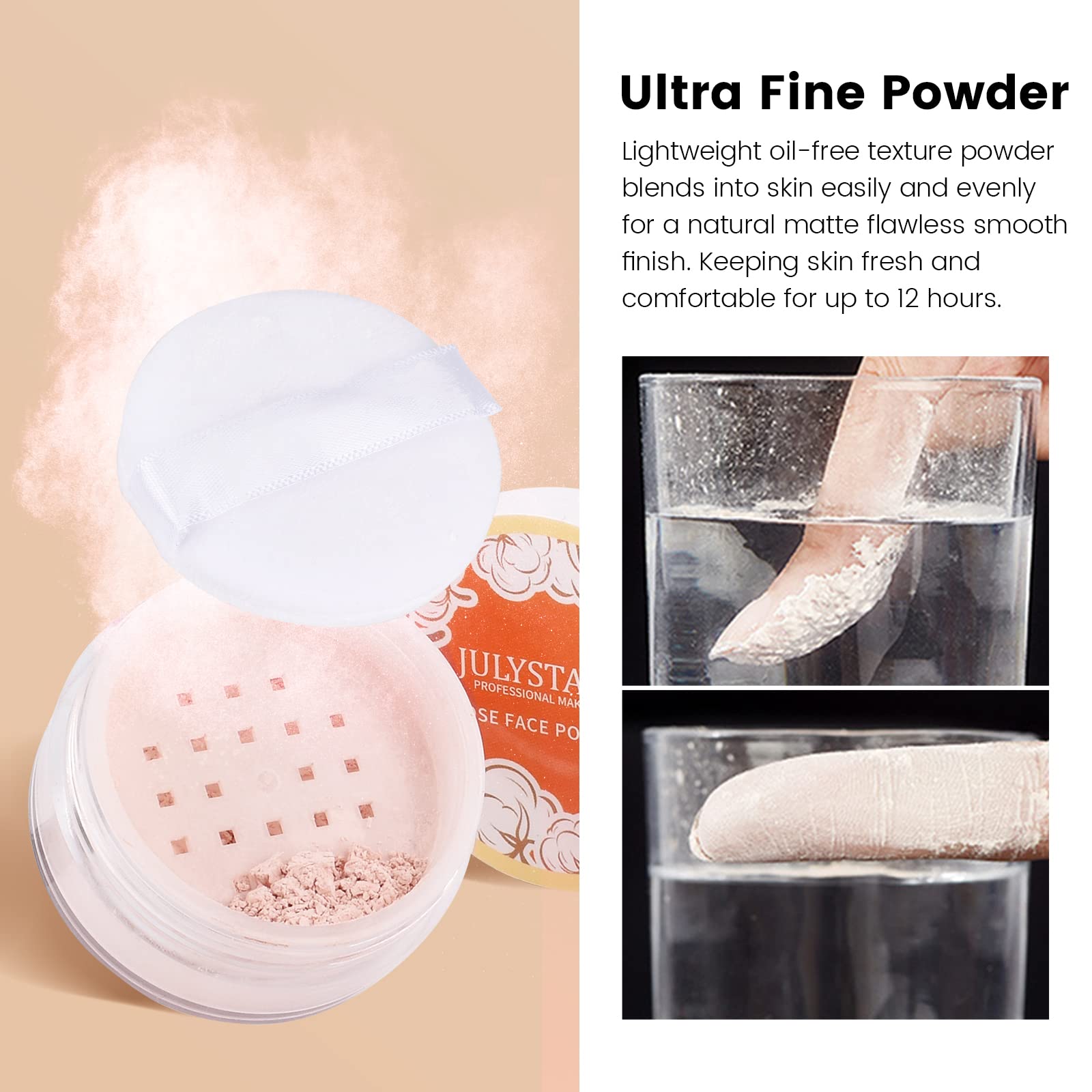 FREEORR Pink Setting Loose Face Powder, Oil Control Minimize Pore, Loose Baking Face Setting Powder Makeup, Soft Focus Make Up Setting Powder, Matte Flawless Finish,8g (02 Pink Complexion)