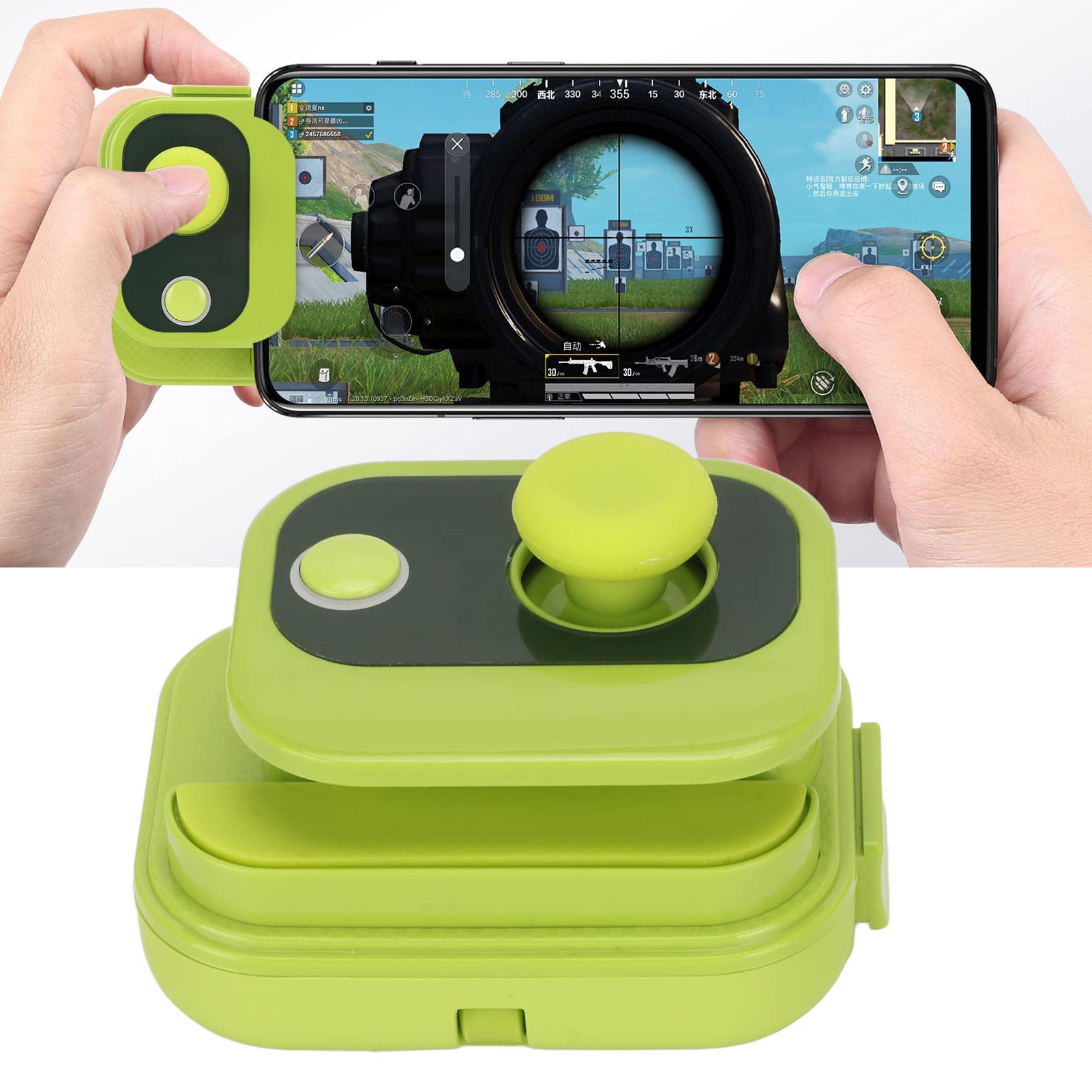 Game Control Touch, 4 Buttons Portable Comfortable Grip 4 Modes Universal Mobile Phone Game Joystick for Tablets for Android (Green)