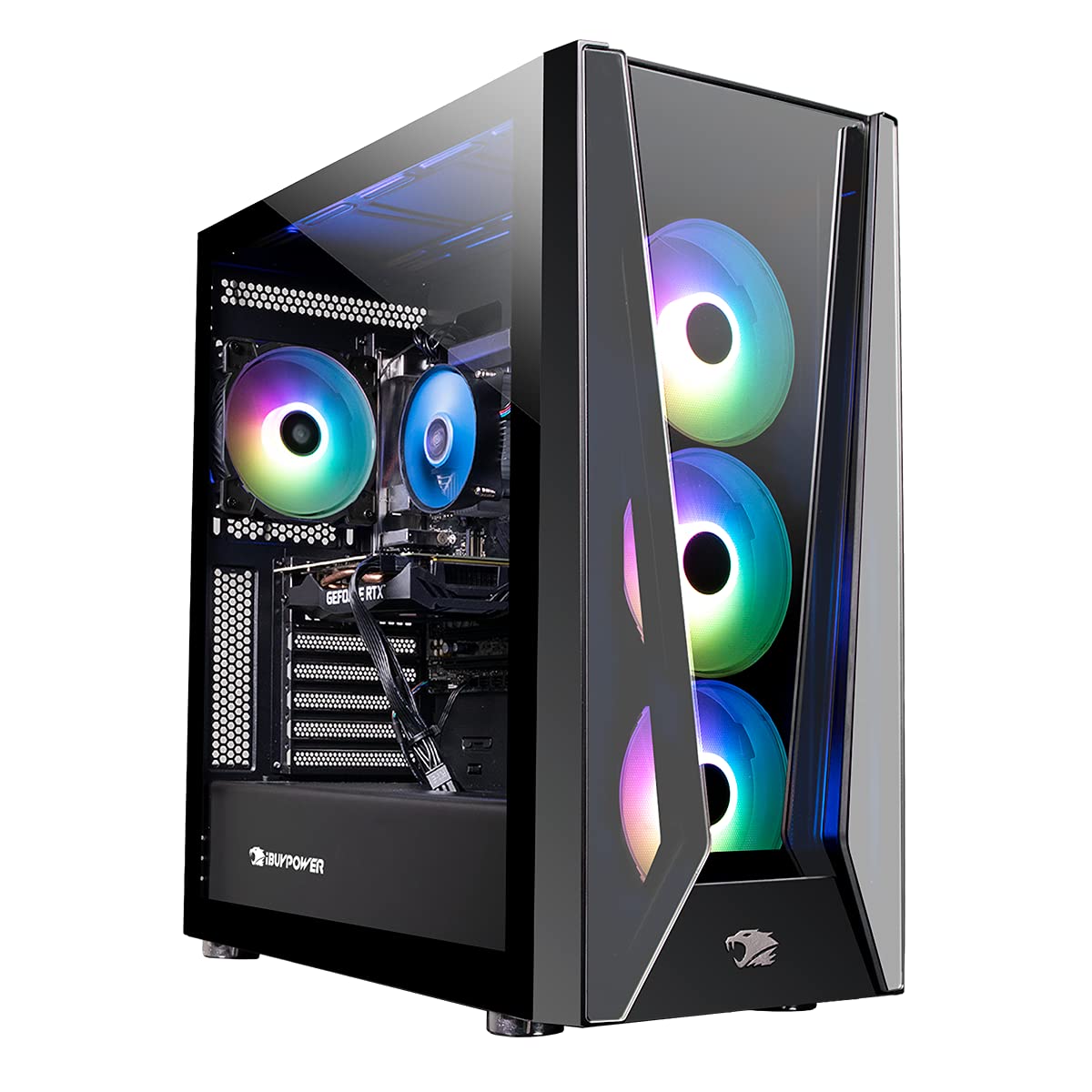iBUYPOWER Pro Gaming PC Computer Desktop Trace 5 MR 178i (Intel i7-11700F 2.5GHz, NVIDIA GeForce RTX 2060 6GB, 16GB DDR4 RAM, 480GB SSD, 1TB HDD, WiFi Ready, Windows 10 Home) (Renewed), Black