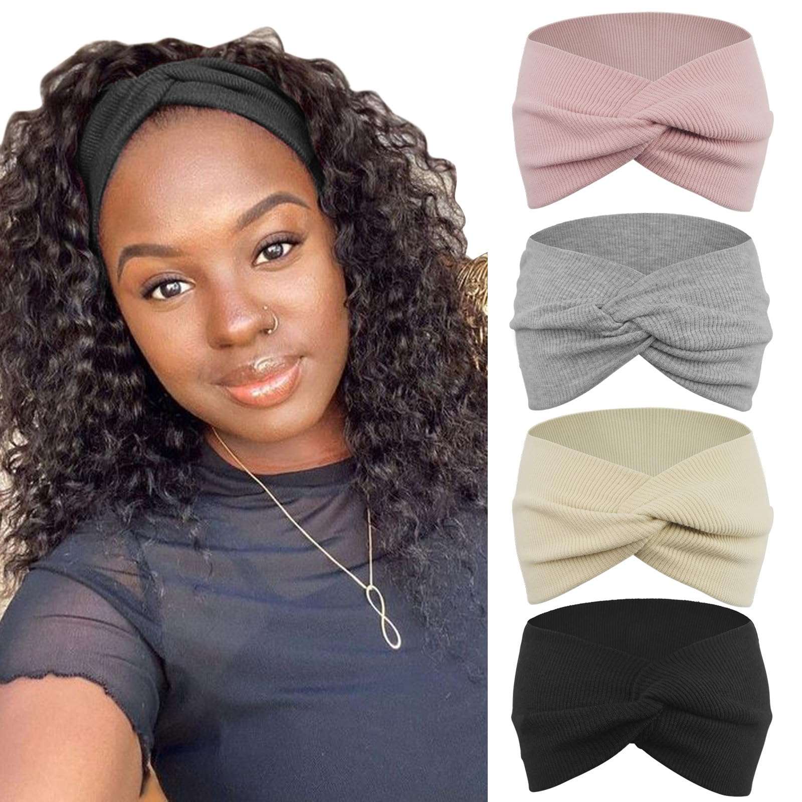 DRESHOW 1950's Vintage Modern Style Elastic Women Turban Headbands Twisted Cute Hair Band Accessories