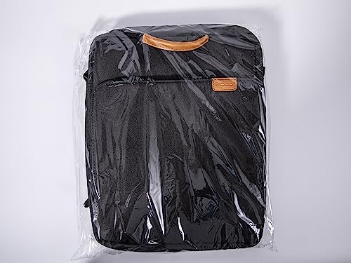 MoKo 13.3-14 Inch Laptop Sleeve Bag Fits MacBook Pro 13" M2 2022/Pro M1 Pro/M1 Max 14.2 2021, MacBook Air 13.6" M2 2022, Tab S8 Ultra 14.6", Handle Carrying Case with Shoulder Strap, Black & Gray