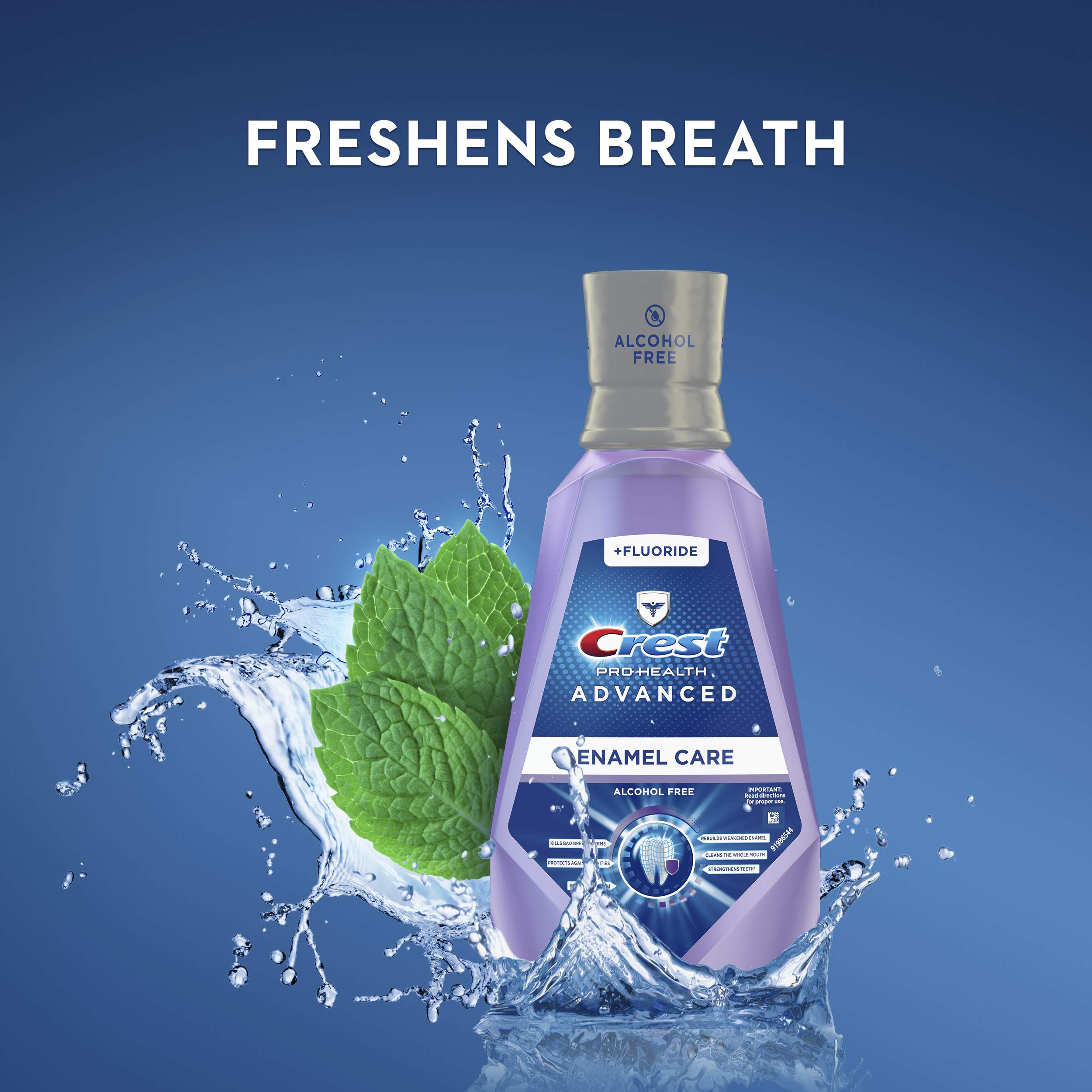 Crest Pro-Health Advanced Mouthwash, Alcohol Free, Enamel Care, 1 L (33.8 fl oz) (Pack of 2)