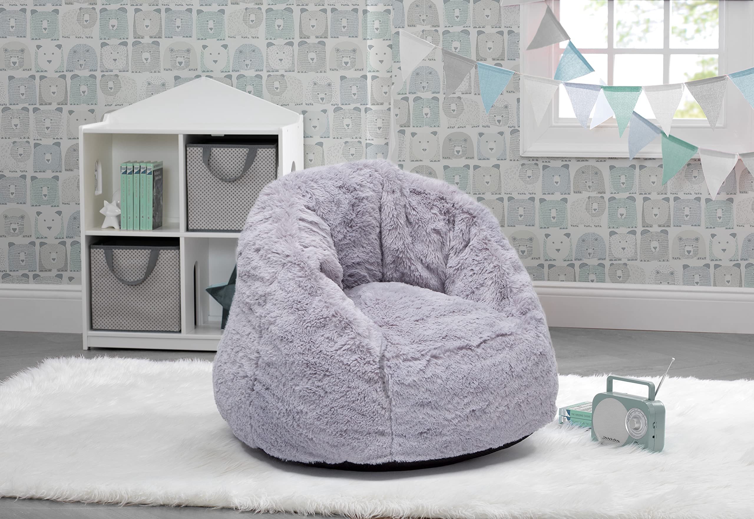 Delta Children Snuggle Foam Filled Chair, Toddler Size (for Kids Up to 6 Years Old), Grey