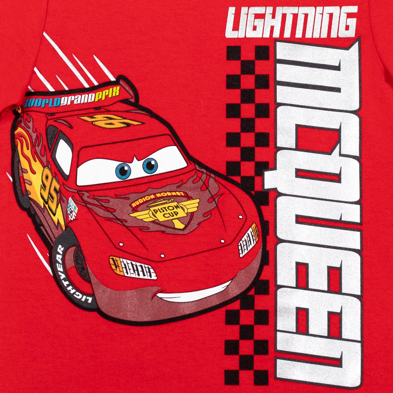 Disney Pixar Cars Lightning McQueen Toddler Boys 2 Pack T-Shirts Gray/Red 3T