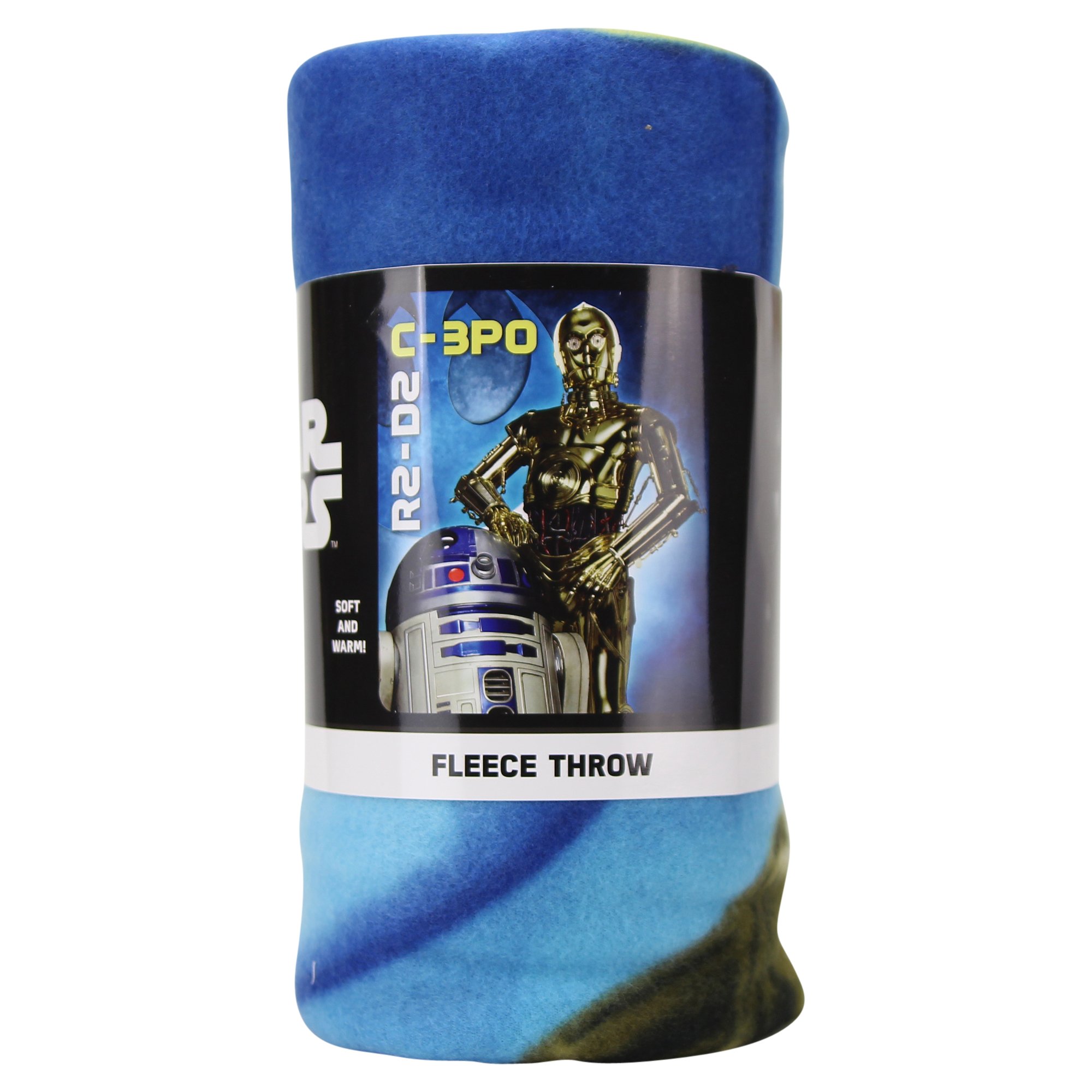 S.L. Home Fashions Star Wars C-3PO & R2-D2 Kids Character Lightweight Fleece Throw Blanket