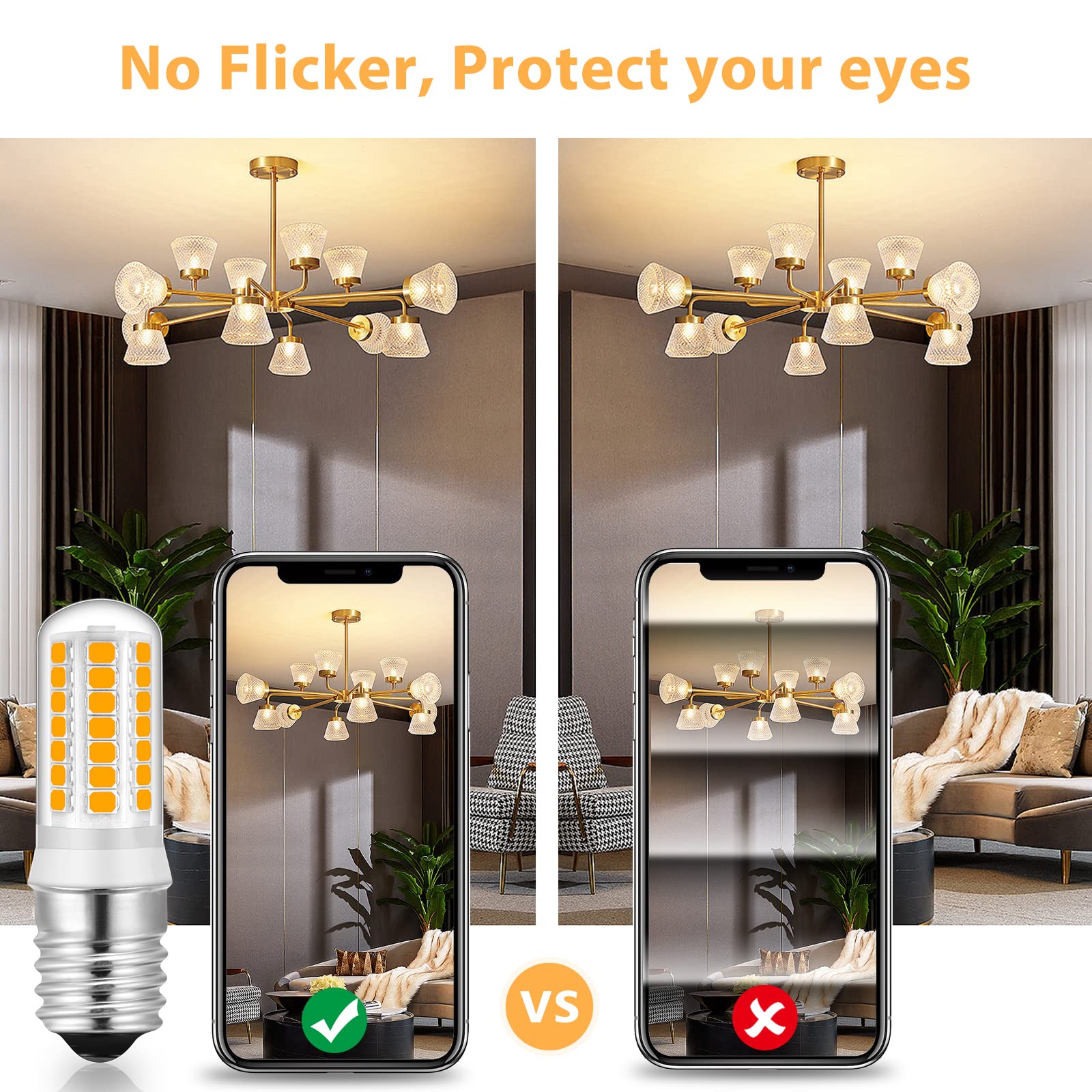 RuLEDne E17 LED Bulb Dimmable,4W Microwave Oven Bulb,Warm White 3000K,40W Incandescent Equivalent,Fit for Over Stove Appliance,4 Pack