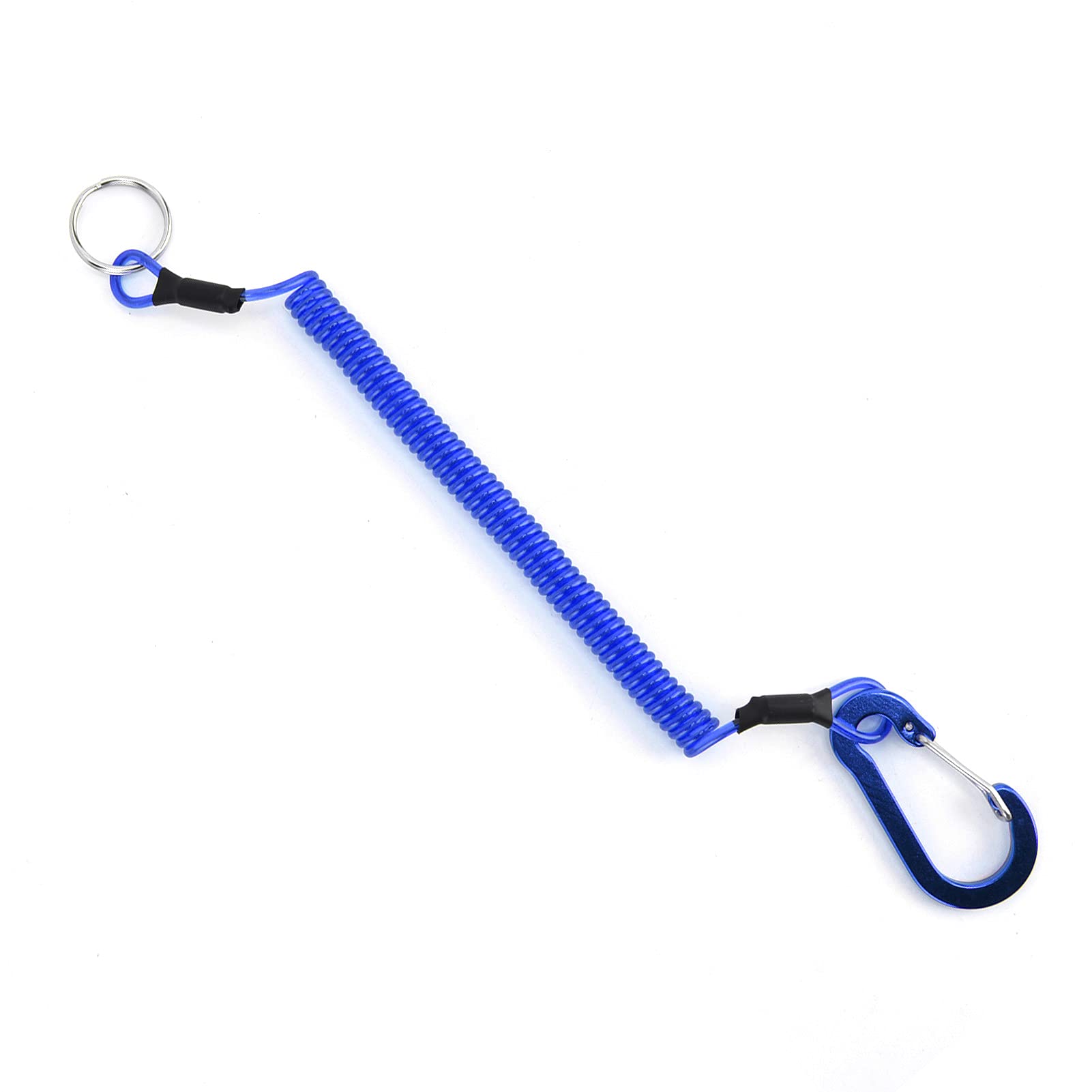 Fishing Lanyards, TPU Coating Material Spring Coil Keychain Practical Elastic for Offices for Homes for Workshops for Shopping Malls(blue)