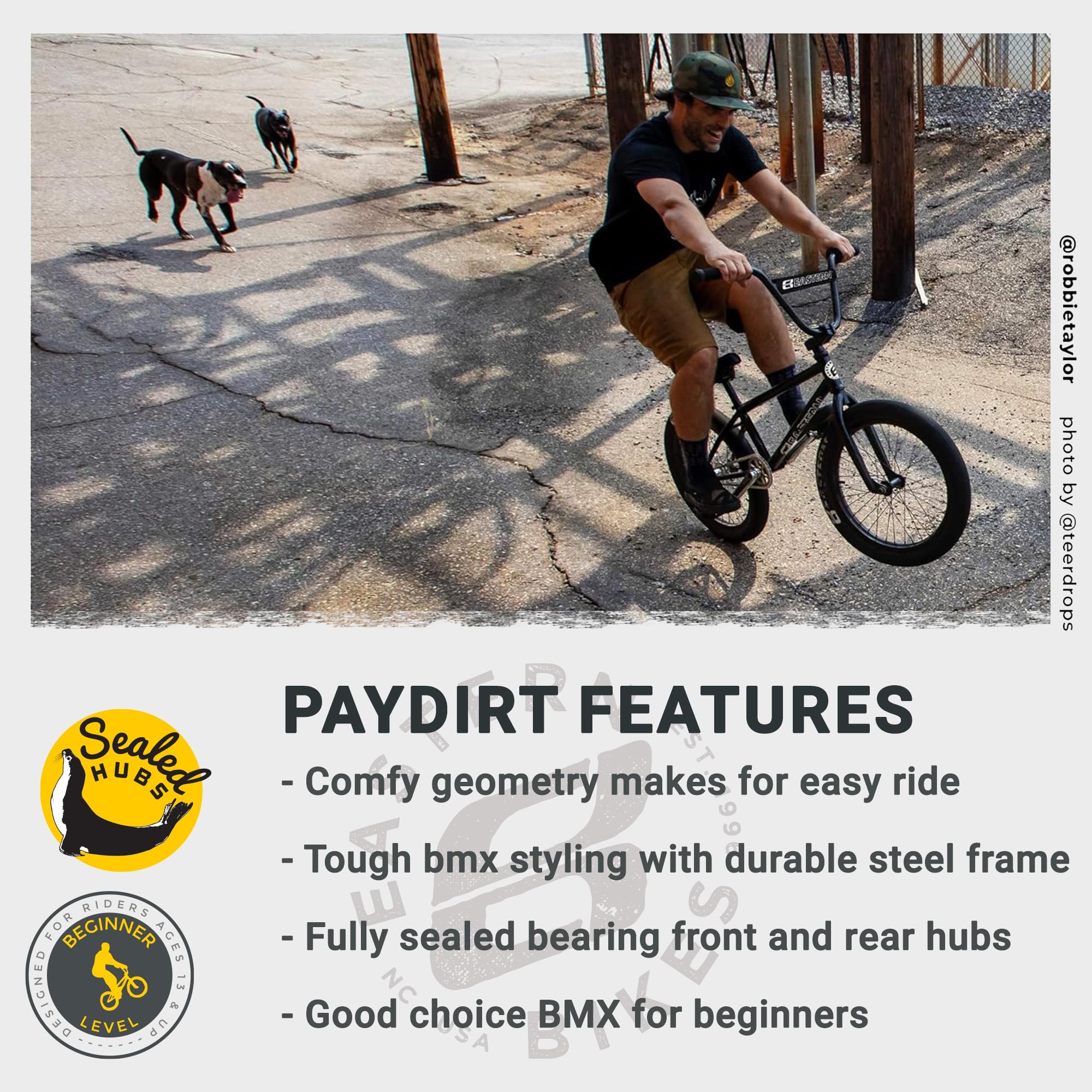 Eastern Bikes Eastern BMX Bikes - Paydirt Model 20 Inch Bike. Lightweight Freestyle Bike Designed by Professional BMX Riders at (White)