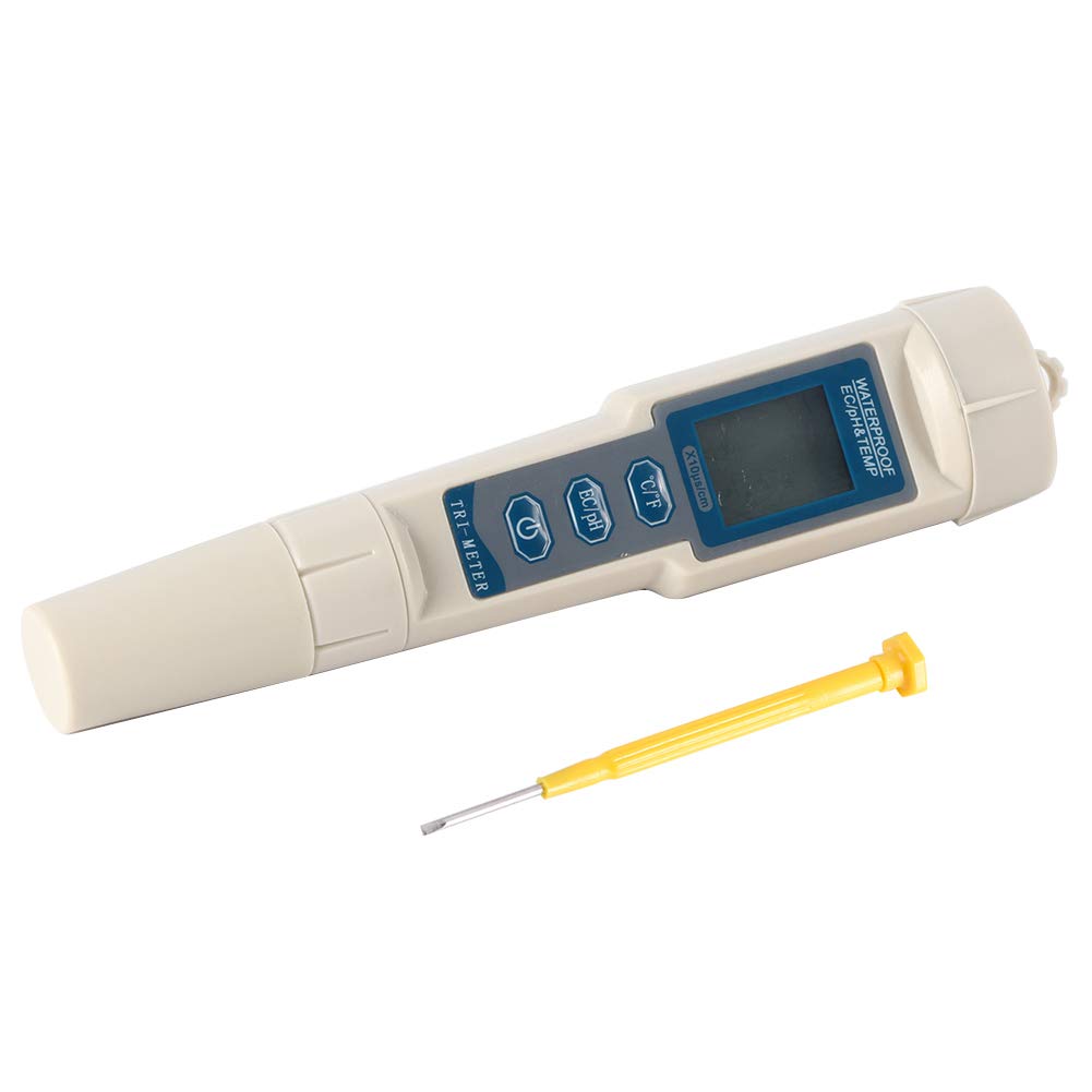 Hydroponics Ph Pen Kit,Ph Tds Meter,Misura Ph Per Bevande,Ph Meter Food High Accuracy Portable 3 in 1 Pen Type Digital Ph Ec Temp Meter Water Quality Monitor Tester