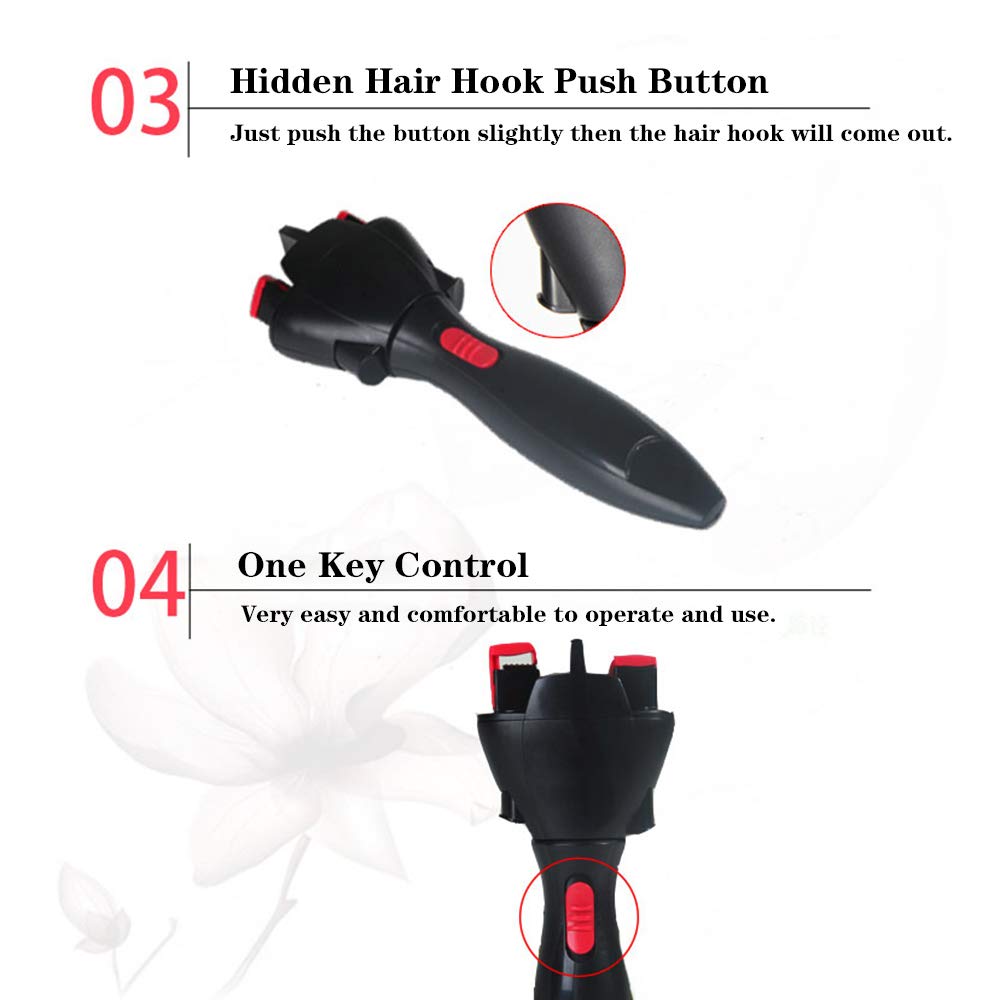 Electronic Quick Twist Hair Braiding Tool Automatic Hair Braider Machine Braid Maker DIY one-Click Control for DIY use(Upgraded Version Batterys Not Included)
