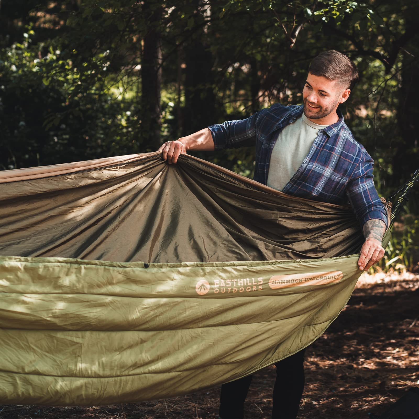 Easthills Outdoors Snuggler Hammock Underquilt - Full-Length underquilt for Hammock, 4-Season Warmth for Camping, Backpacking, Hiking Orange/Blue