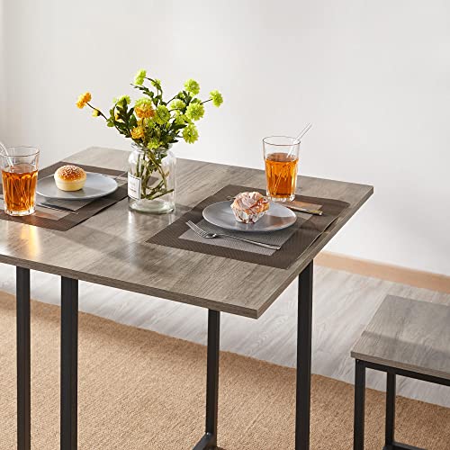 Yaheetech 5-Piece Dining Table Set - Industrial Kitchen & Chairs Sets for 4 Compact with Stools Space-Saving Design Apartment, Small Space, Breakfast Nook, Gray