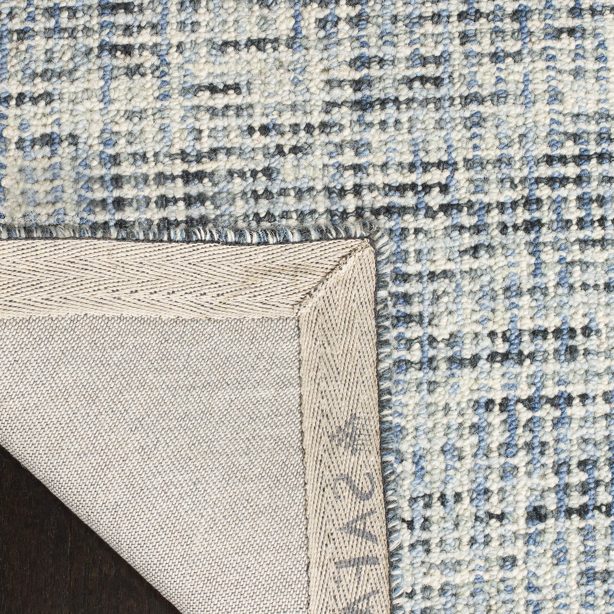 SAFAVIEH Abstract Collection 6' Square Blue / Charcoal ABT468B Handmade Premium Wool Area Rug