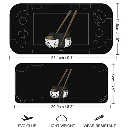 Funny Sushi Dachshund Decal Stickers Cover Set Full Wrap Skin for Switch Protection Faceplate Sticker for Switch