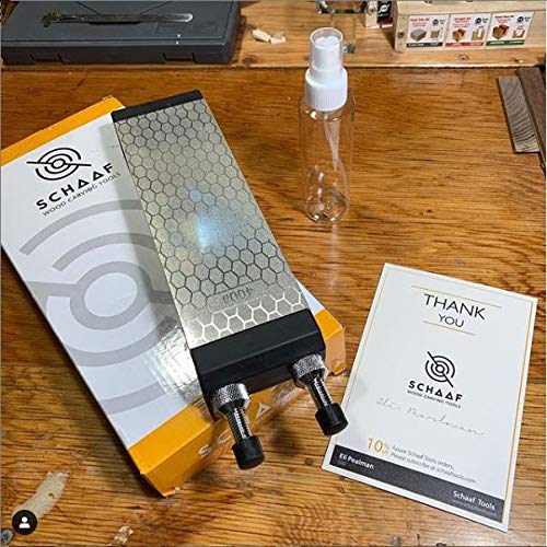 Schaaf Tools (2-Sided) Diamond Sharpening Stone Set, Fine/Coarse Grit | 8 Inch, 400/1000# Diamond Sharpening Plate | Adjustable Diamond Sharpening Stone Set, Spray Bottle, eBook Included
