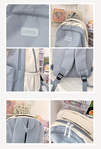 MAGSKY Aesthetic Backpack Cute Kawaii Backpack Large Capacity Casual Travel Mochilas Daypacks (Blue)