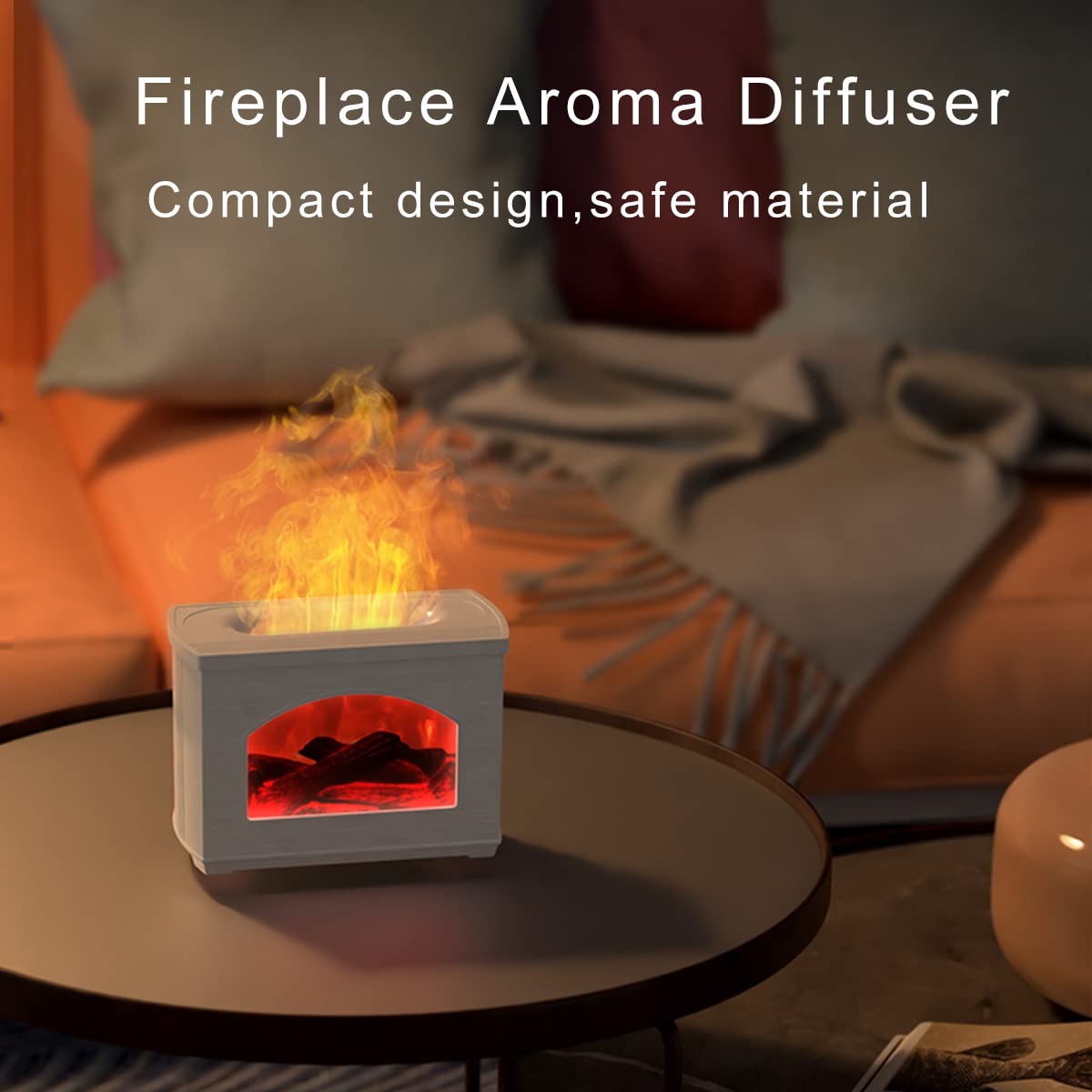 Fireplace Simulation Flame Oil Diffuser, Ann Bully 270ml Cool Mist Humidifier Diffuser, Essential Oil Humidifier Diffuser, Desktop Bedroom Humidifier