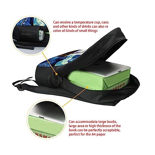 DMOYALA Art Painting Cat 15 Inch Laptop Backpack for Women Girls Japanese Style Utility Unique Schoolbag with Zipper Hiking Backpack for School Back to School Supplies Multi-function Gym Backpack