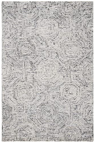 SAFAVIEH Aspen Collection Area Rug - 6' x 9', Grey & Beige, Handmade Boho Wool, Ideal for High Traffic Areas in Living Room, Bedroom (APN286F)