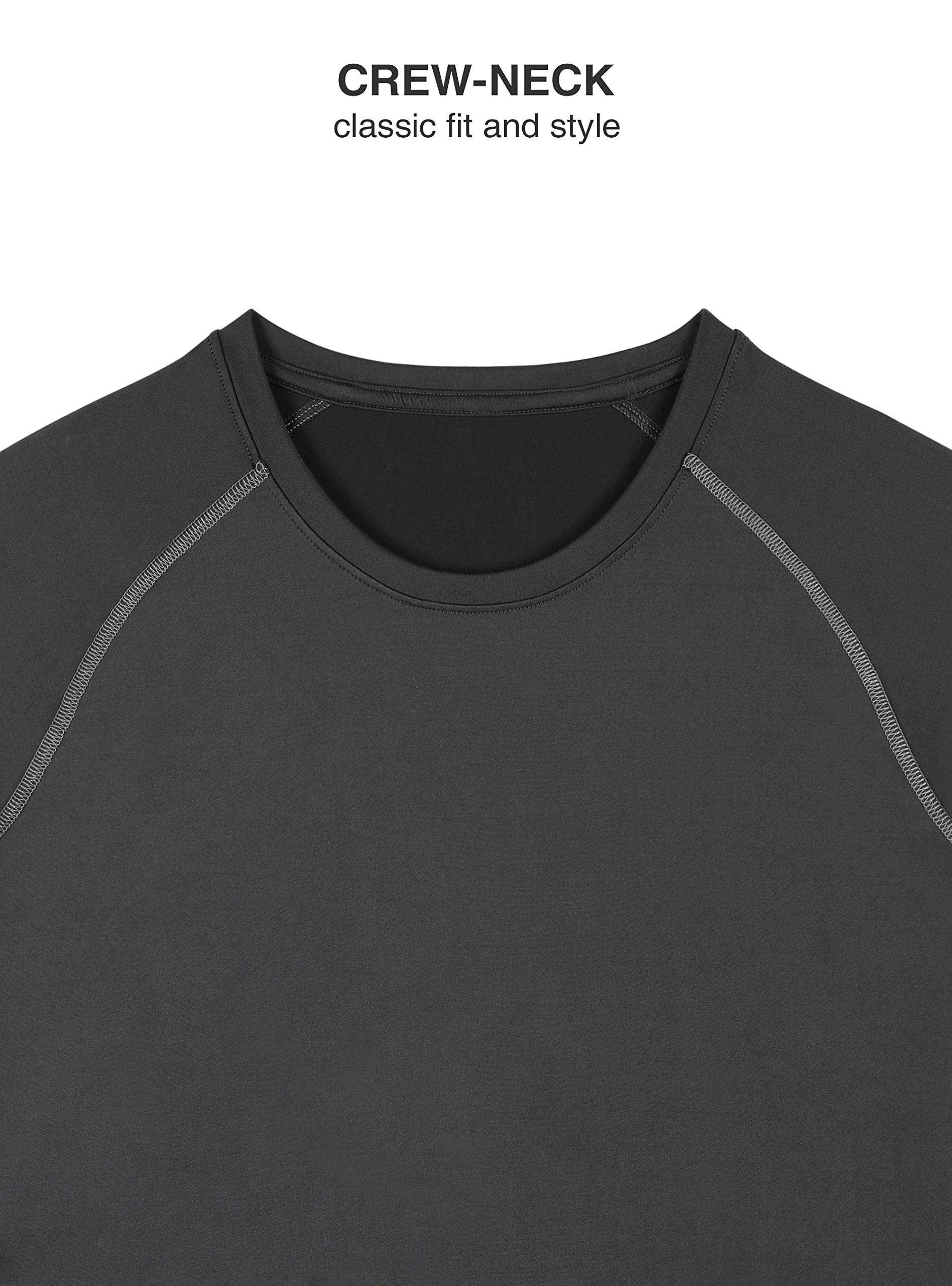 DAVID ARCHY Men's Thermal Underwear Soft Brushed Thermal Top and Bottom Long Johns Set Quick Drying Base Layer (L, Dark Gray)
