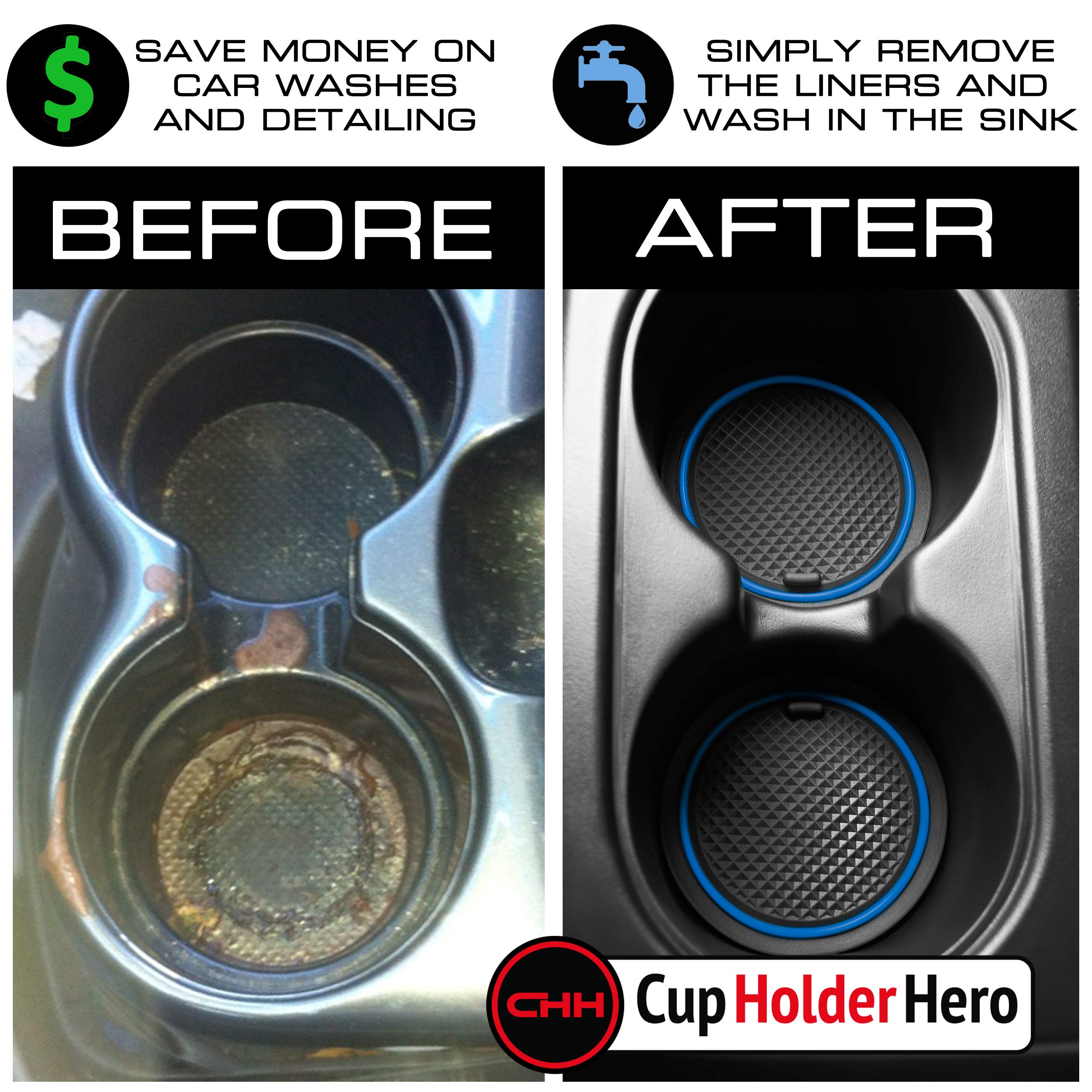 CupHolderHero fits Chevy Blazer Accessories 2019-2023 Premium Custom Interior Non-Slip Anti Dust Cup Holder Inserts, Center Console Liner Mats, Door Pocket Liners 19pc Set (Gray Trim)