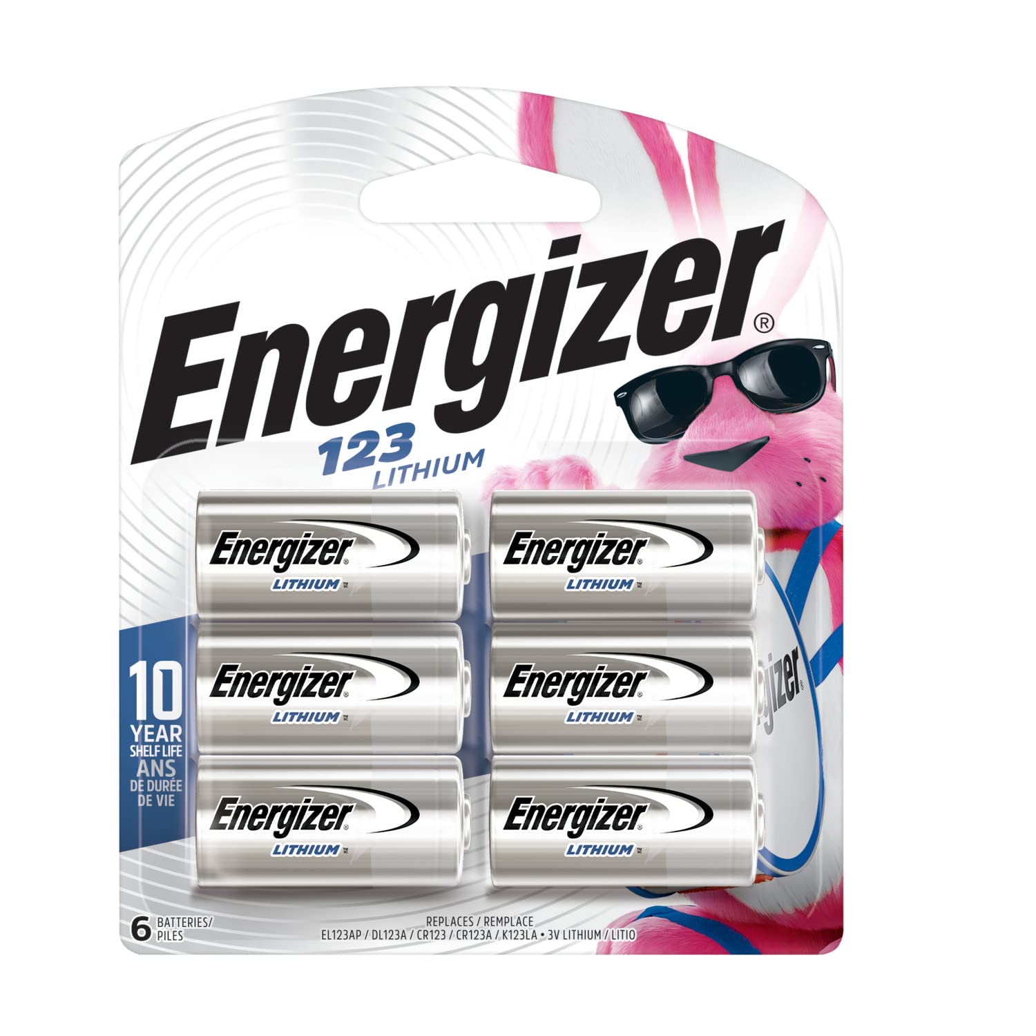 Energizer 123 Batteries, Lithium CR123A Battery, 6 Battery Count