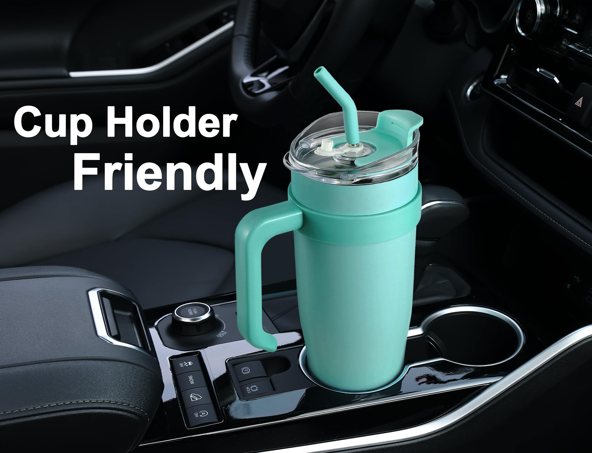 DLOCCOLD 40oz Tumbler with Handle, Straw & Lid, Double Wall Vacuum Reusable Stainless Steel Insulated Water Bottle, Travel Mug Cup, Modern Tumblers Cupholder Friendly (dreamland)