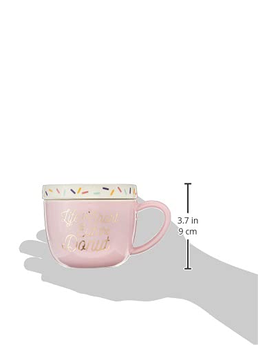 Enesco 6003670 Our Name is Mud Eat a Donut Mug and Warmer Lid Set, 16 Ounce and 4 Inch, Multicolor