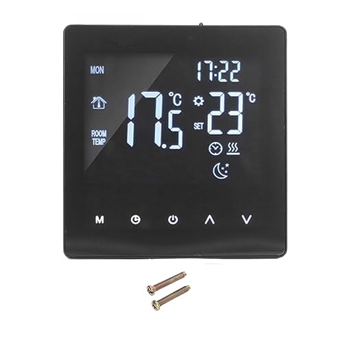Digital Thermostat, AC90β240V Programmable Thermostat NTC Temperature Sensor Energy Saving Versatile Double Temperature Display for Floor Heating (K2MRH3A)