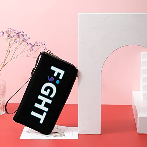 FunnyStar Semicolon Live Suicide Prevention Women's Long RFID Hand Wallet Wristlet Clutch Purse PU Leather Handbag with Wrist Strap