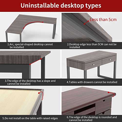 DLOETT Wooden Desk Extender Design Large Space Foldable Structure Clamp- on Keyboard Tray Elbow Arm Support for Desk