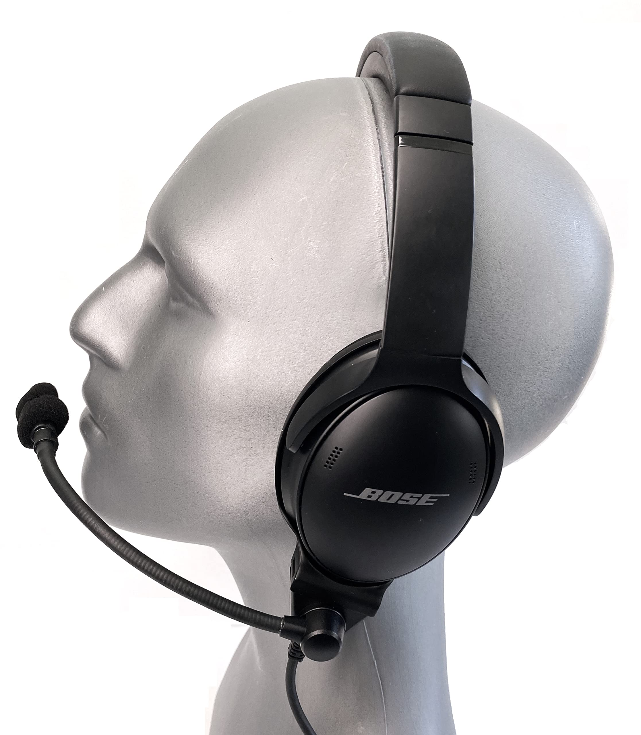 Crystal Mic Pro Lightning with TSOd Intricon Microphone. Compatible with BoseQC45 Noise Cancelling Headphones. Transforms Your Headphone into ANR Aviation Headset.