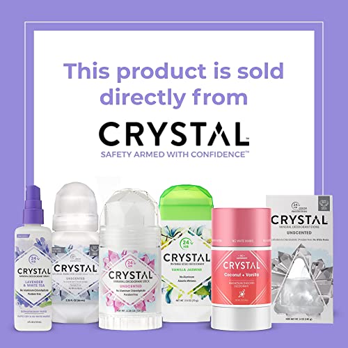 CRYSTAL Mineral Deodorant Roll-On- Body Deodorant With 24-Hour Odor Protection, Non-Staining & Non-Sticky Deodorant with Chamomile & Green Tea, Aluminium Chloride & Paraben Free, 2.25 FL OZ - 3 Pack