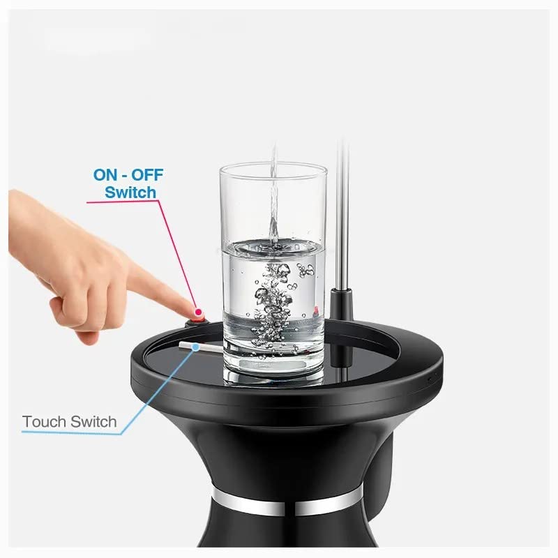 Drinking Water Dispenser Pump, Automatic Electric Drinking Water Bottle Pump for 1-5 Gallon Water Jugs, USB Rechargeable with 2 Switch Control, Stable and Portable for Home, Kitchen, Office, Camping