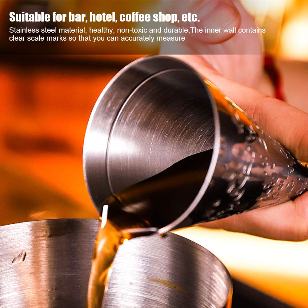 Fdit Double Cocktail Jigger,Stainless Steel, 4.6-Inches, 1 oz to 1.5 oz Measure Cup Professional Japanese Bar Jigger