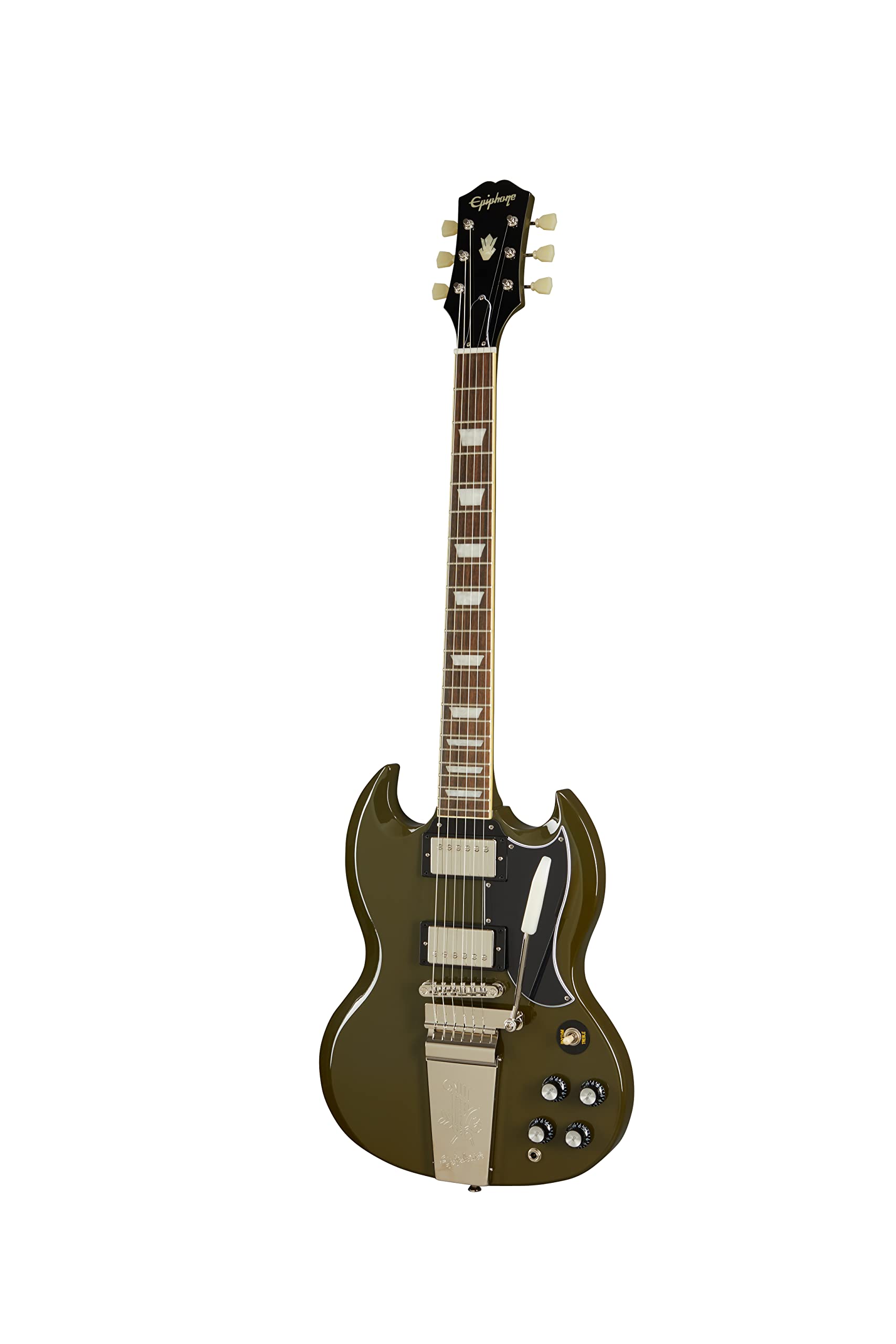 Epiphone SG Standard 60s Maestro Vibrola, Olive Drab Green