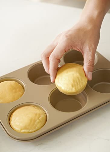 HYTK Nonstick Baking Pans Set for Starter,10x15Inch Cookie Sheet Tray 6 Cup Muffin Tin 9Inch Round and Square Springform Cake Pan 1Lb Loaf Bread Pan Carbon Steel Bakeware Gift 5pcs Non-Toxic BPA Free