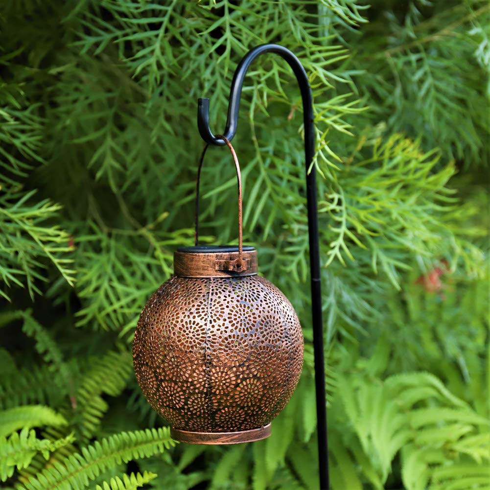 EXCMARK 2 Pack Solar Lanterns Outdoor Hanging Lights Decorative, Solar Outdoor Decorations for Patio Garden Yard Porch and Tabletop.