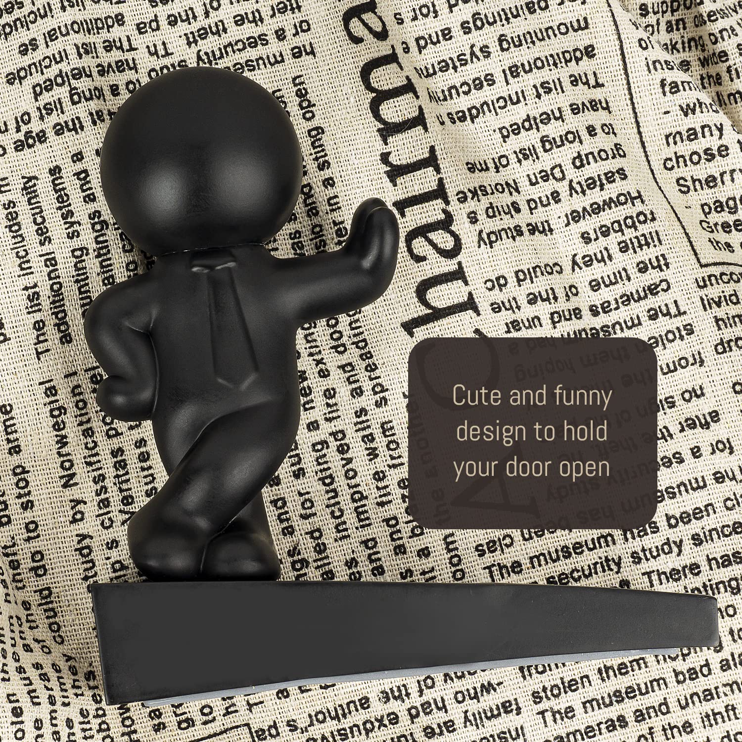 Cute Door Stop, Decorative and Sturdy, Well Designed Door Stopper, Effective to Hold Your Door Open, 1 Pack, Black (Patented)