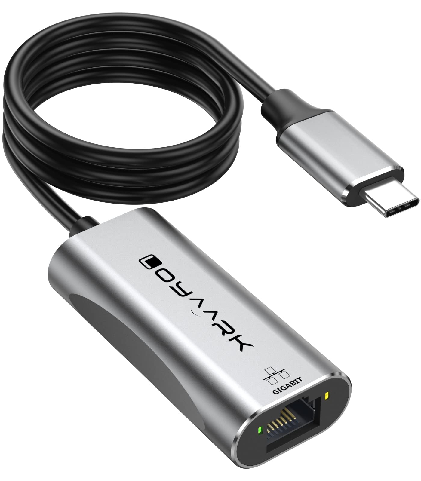 USB C to Ethernet Adapter with 3 Ft Cable, Gigabit RJ45 Adapter Support 10/100/1000Mbps Ethernet LAN Network, Type C to Ethernet Adapter for Laptop MacBook Pro iPad Phone