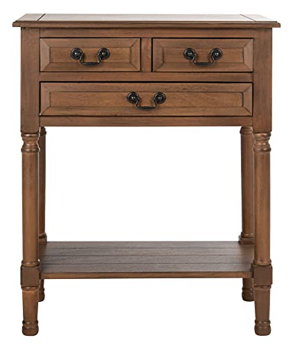 SAFAVIEH Home Collection Primrose Brown 3-Drawer Console Table