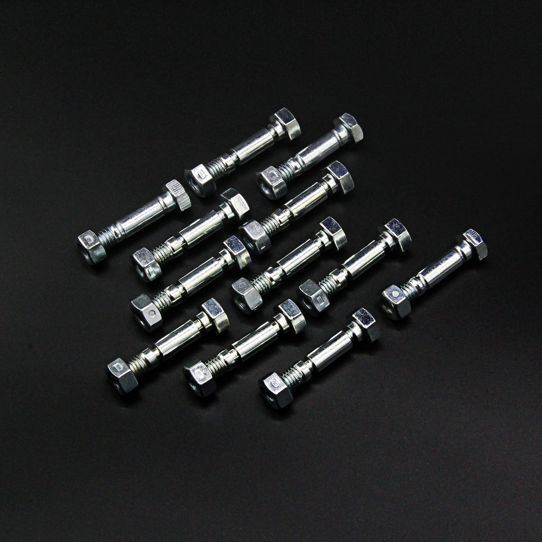 HYYLU (12 Packs) 710-0890 Shear Pins with Nuts for MTD Cub Cadet Troy-Bilt and More Snow Blower - 12 Pcs 710-0890A and 910-0890A Snow Throwers fits Parts (1-1/2" x 5/16")